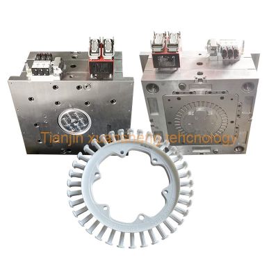 Rotor insert mold overmolding plastic insulation for motor